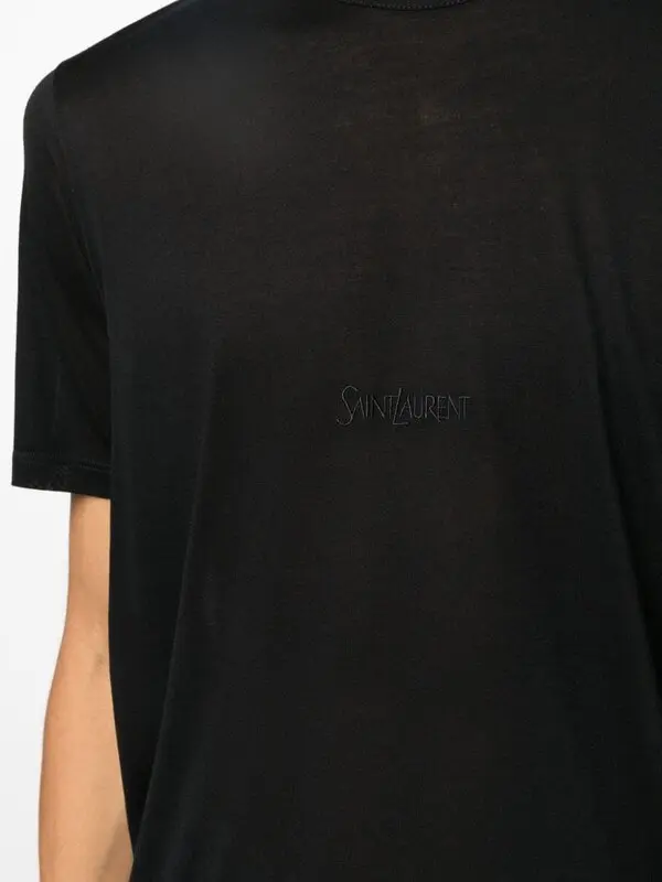 Saint Laurent Crew-neck Short-sleeve T-shirt - Black