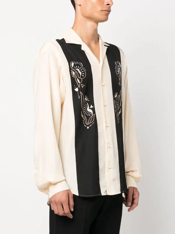 Dsquared2 Embroidered Silk Bowling Shirt