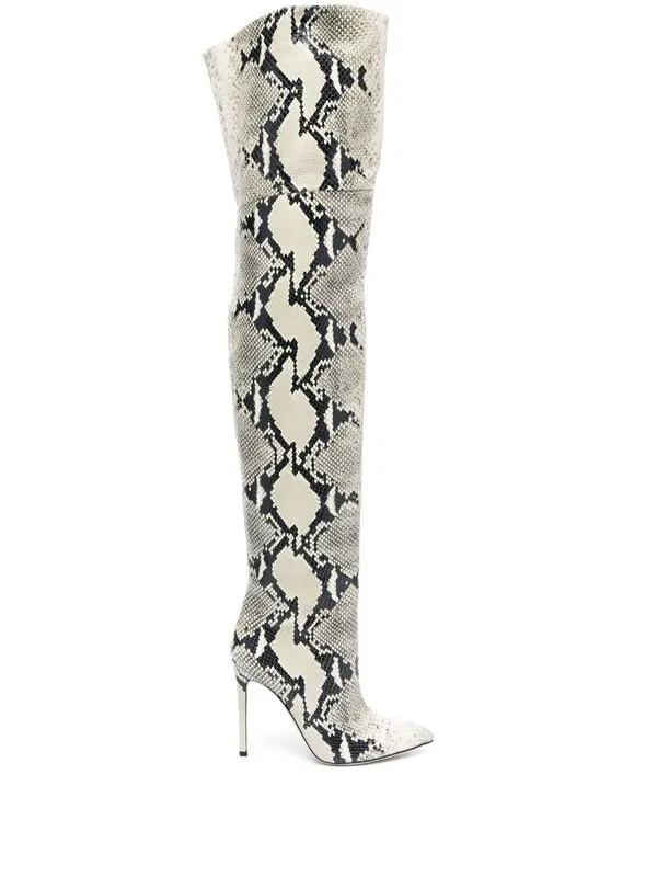 Paris Texas 90mm Snakeskin-print Leather Boots