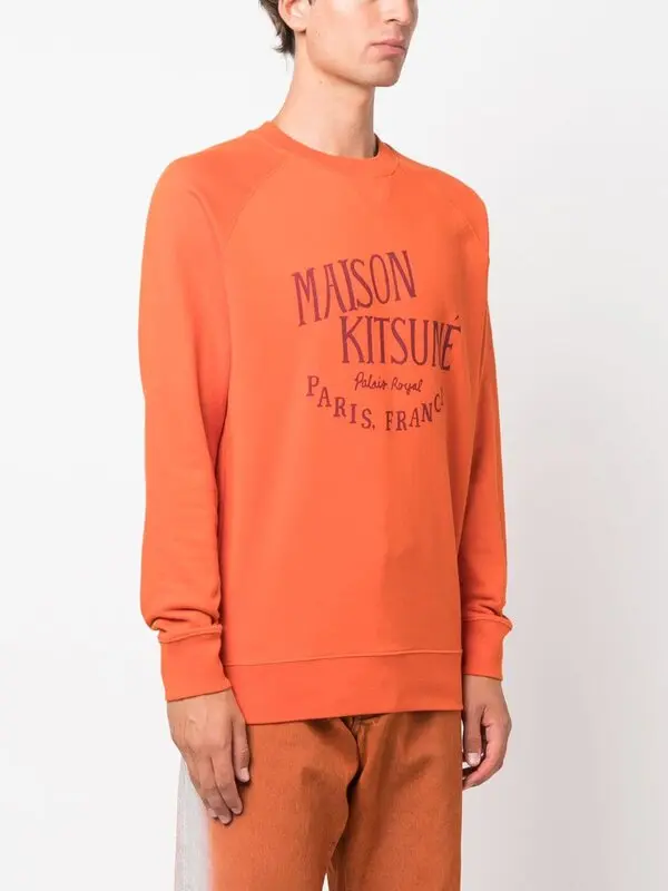 Maison Kitsuné Logo-print Cotton Sweatshirt - Orange