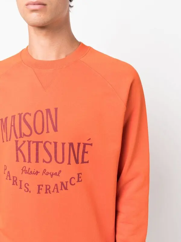 Maison Kitsuné Logo-print Cotton Sweatshirt - Orange