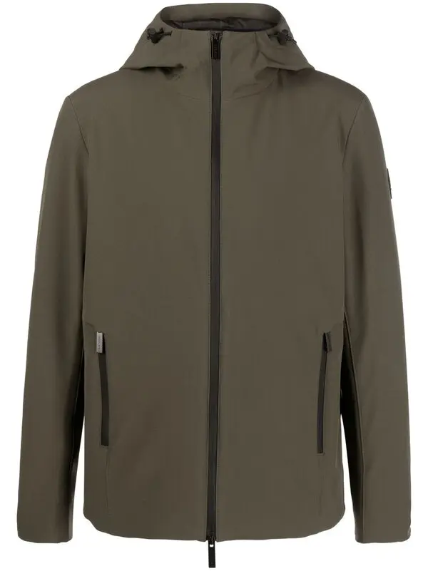 Woolrich Logo-patch Zip-up Hooded Jacket - Green
