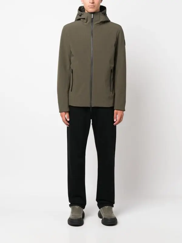 Woolrich Logo-patch Zip-up Hooded Jacket - Green