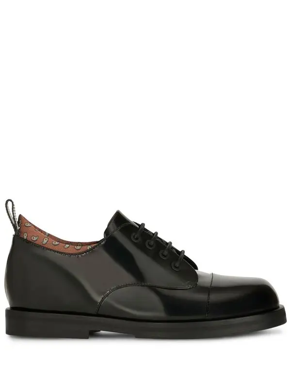 Etro Paisley-print Leather Derby Shoes