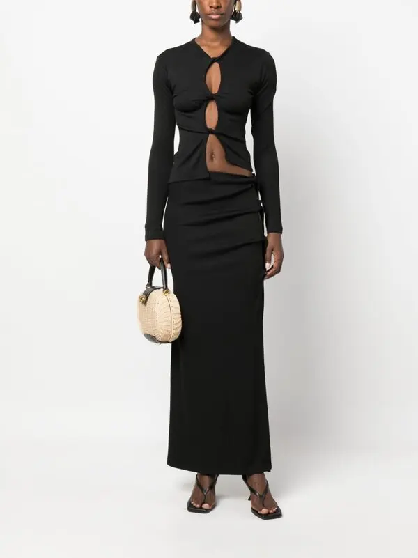 Christopher Esber Twist-detail Ribbed Skirt - Black