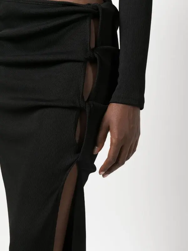Christopher Esber Twist-detail Ribbed Skirt - Black