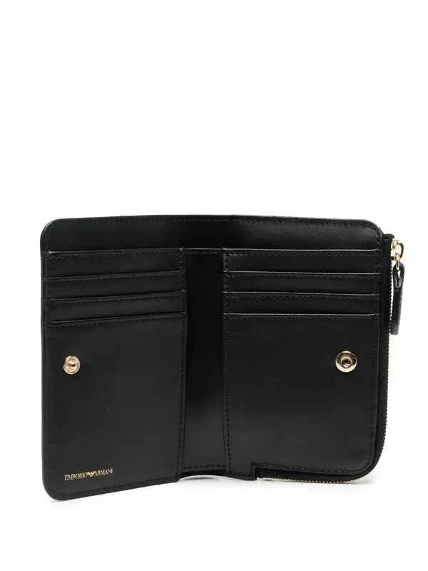 Emporio Armani Engraved-logo Leather Cardholder - Black