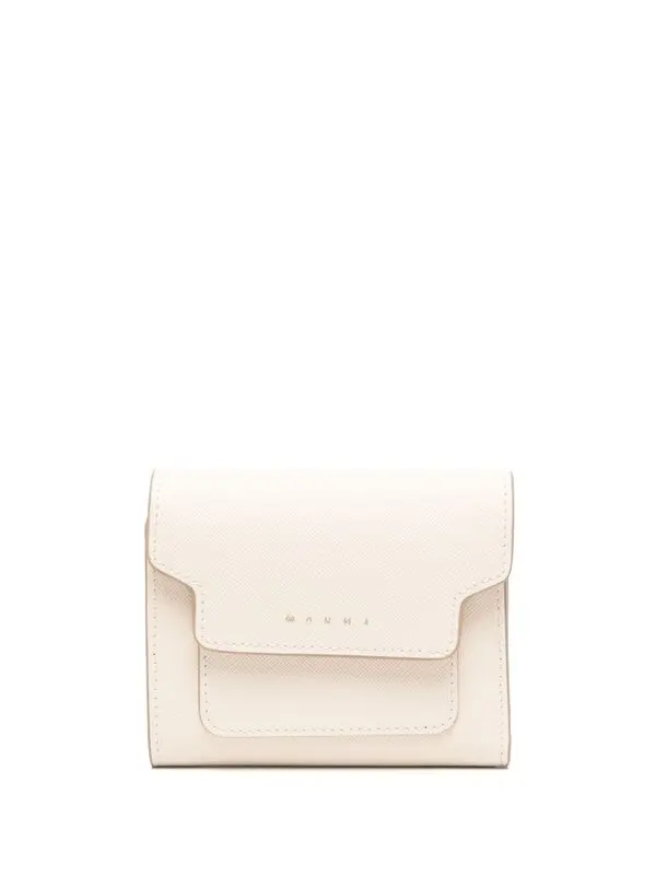 Marni Logo-stamp Leather Wallet - Neutrals