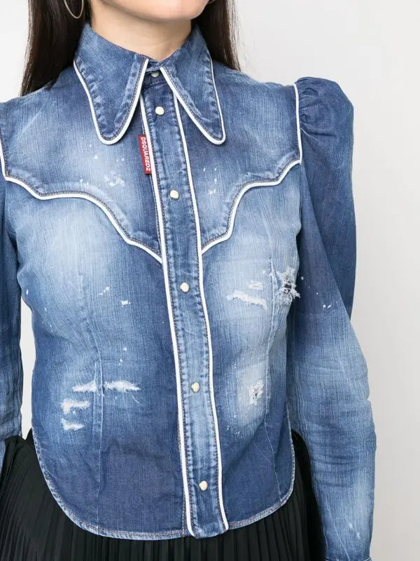 Dsquared2 Distressed Western-style Shirt