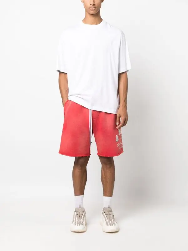 Amiri Logo-print Drawstring-waistband Cotton Shorts