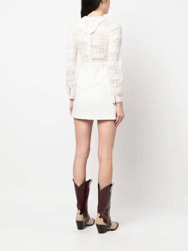 Dsquared2 Logo Lace Long Sleeve Minidress