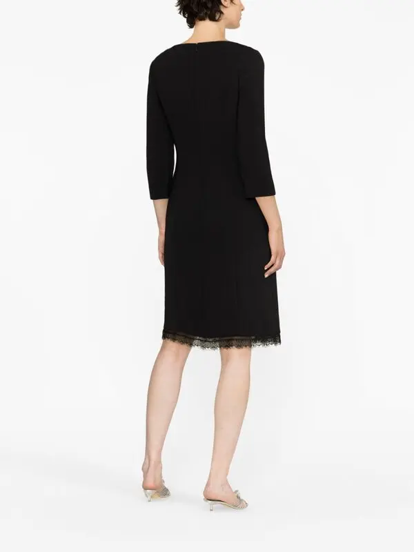 Alberta Ferretti Lace-trim Silk Dress