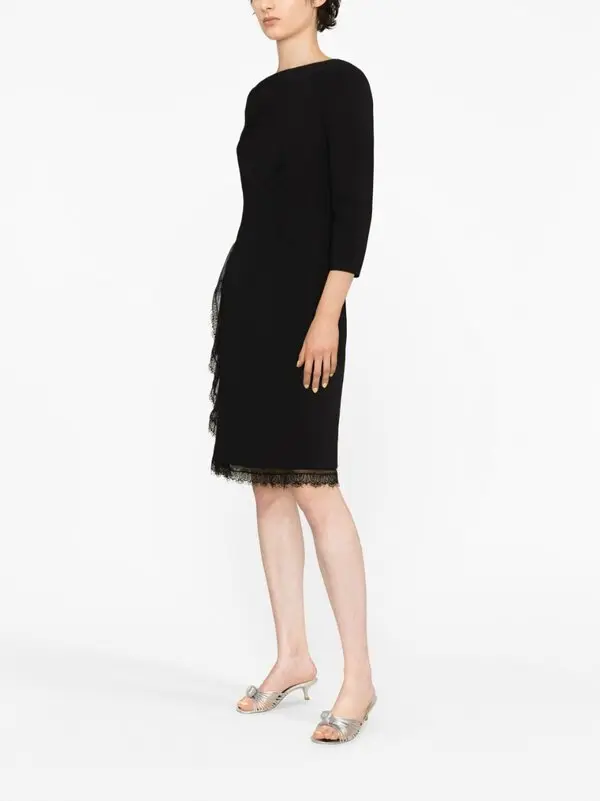 Alberta Ferretti Lace-trim Silk Dress