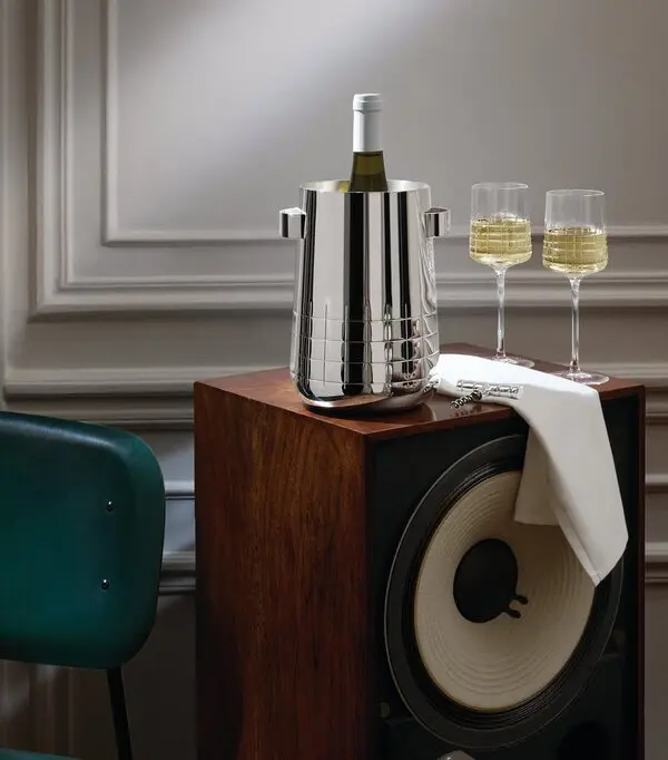 Christofle Plated Graphik Wine Cooler With Chillers