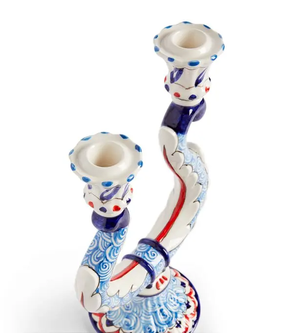 LES-OTTOMANS Turquerie Candlestick Holder - Blue
