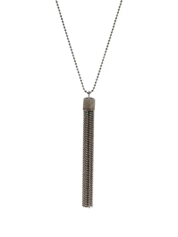 Brunello Cucinelli Tassel-detail Fringed Necklace - Silver