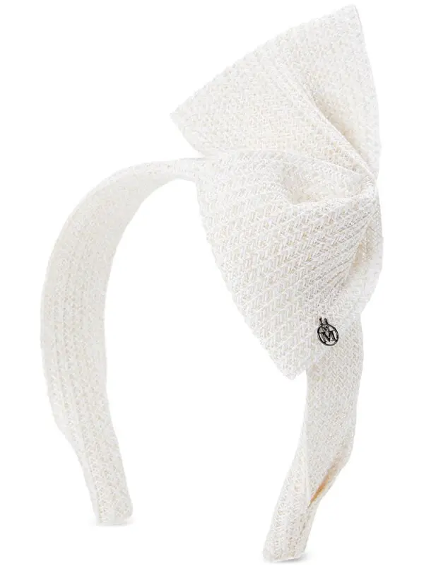MAISON MICHEL Beth Interwoven Headband - White