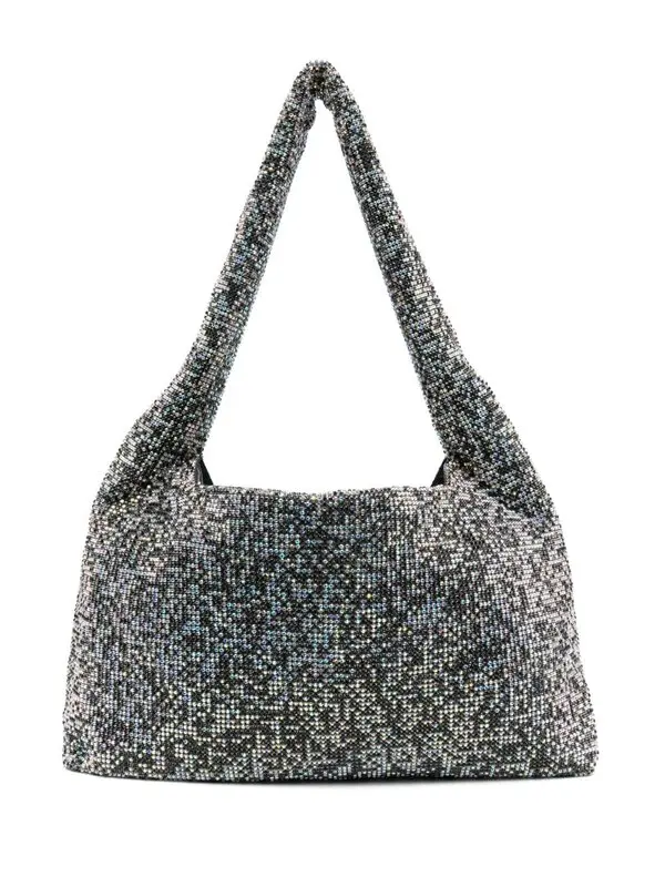 Kara Crystal Mesh Shoulder Bag - Black