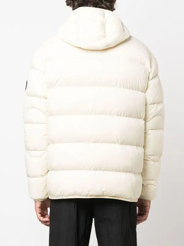 Stone Island Feather Down Hooded Coat - Neutrals