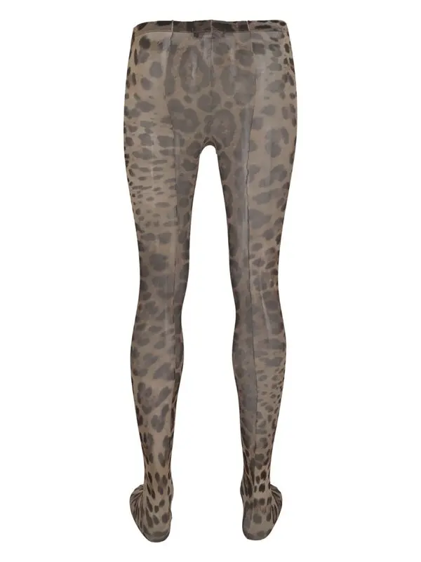 Dolce & Gabbana Leopard-print Tights - Brown