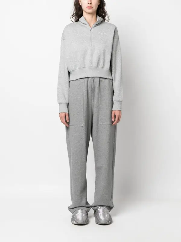 Nike Phoenix Cropped Zip-up Sweatshirt - Grey
