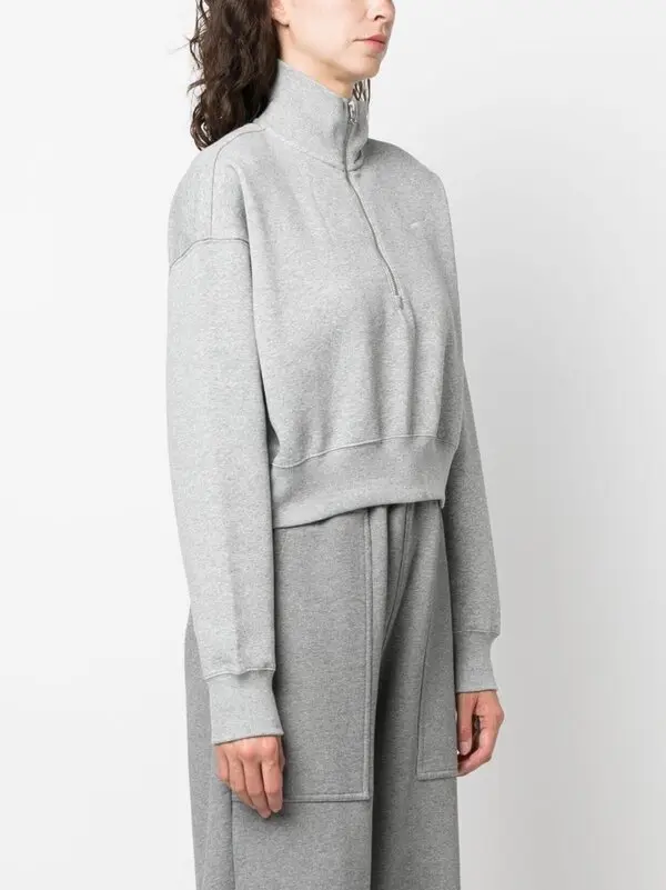 Nike Phoenix Cropped Zip-up Sweatshirt - Grey