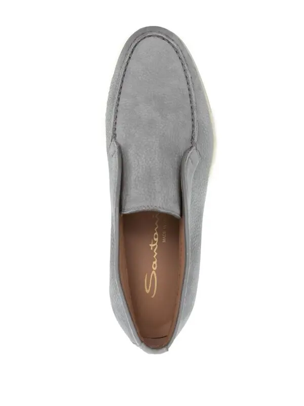 Santoni Tonal-stitching Leather Loafers