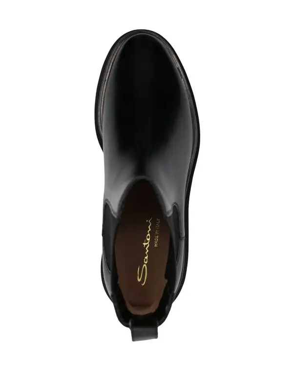 Santoni Round-toe Leather Boots