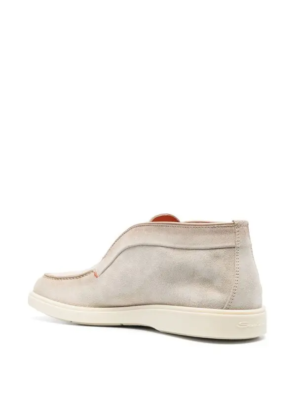 Santoni Tonal-stitching Leather Boots - Neutrals