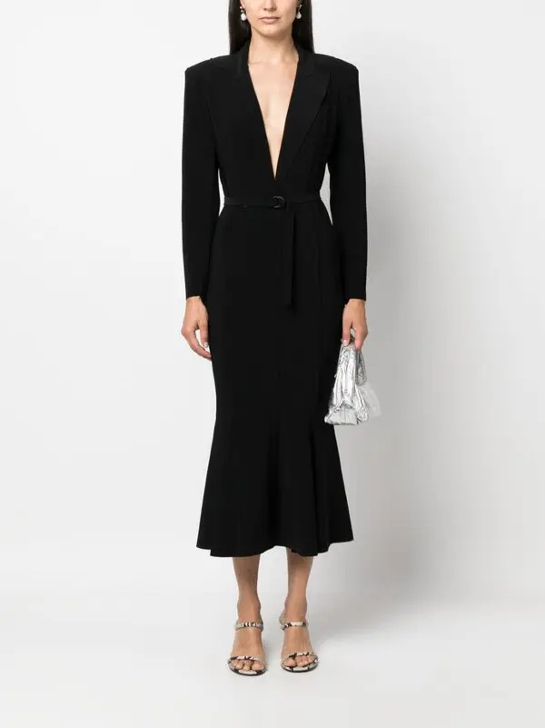 Norma Kamali Flared Blazer Midi Dress