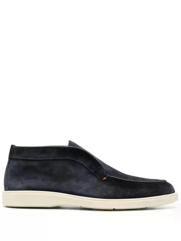 Santoni Tonal-stitching Leather Loafers - Blue