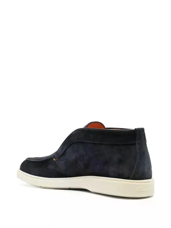 Santoni Tonal-stitching Leather Loafers - Blue