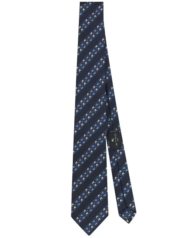 Etro Geometric-pattern Silk Neck Tie