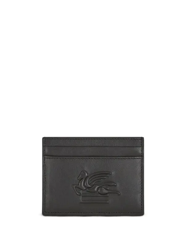 Etro Pegaso Motif-embossed Leather Cardholder - Black