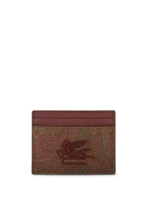 Etro Pegaso-motif Paisley-print Cardholder - Brown