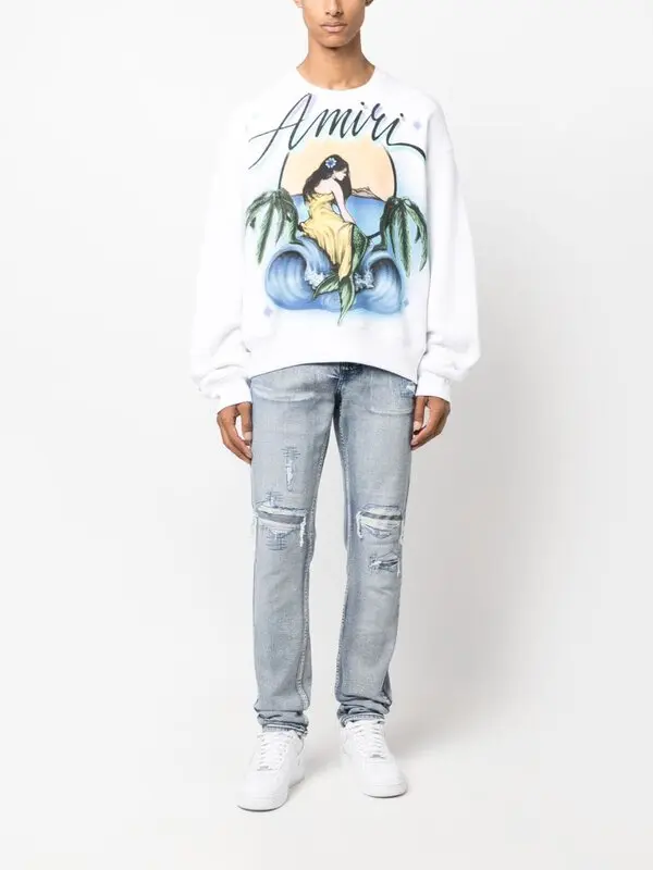 Amiri Mermaid Logo-print Crew-neck Sweatshirt