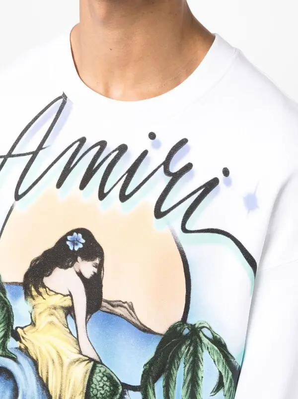 Amiri Mermaid Logo-print Crew-neck Sweatshirt
