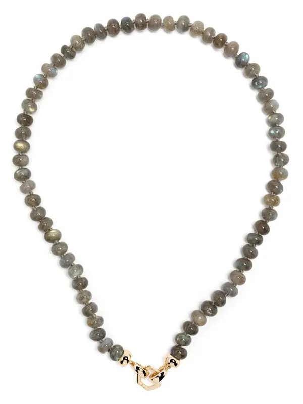 Harwell Godfrey 18kt Yellow Gold Labradorite Beaded Necklace - Grey