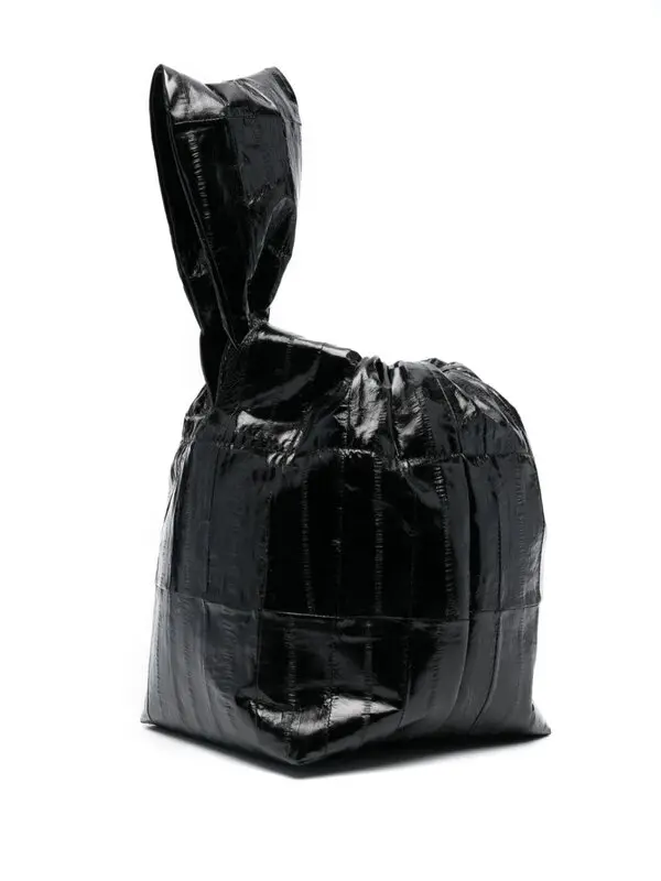 Jil Sander Drawstring Leather Tote Bag - Black | Editorialist