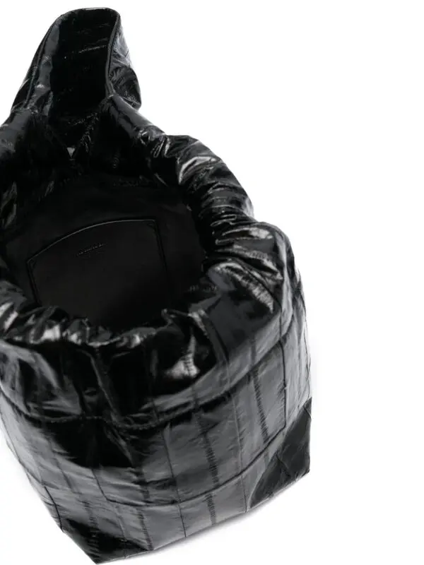 バッグ JIL SANDER Drawstring bag Black Leather Jil Sander Drawstring Leather Tote Bag - Black | Editorialist