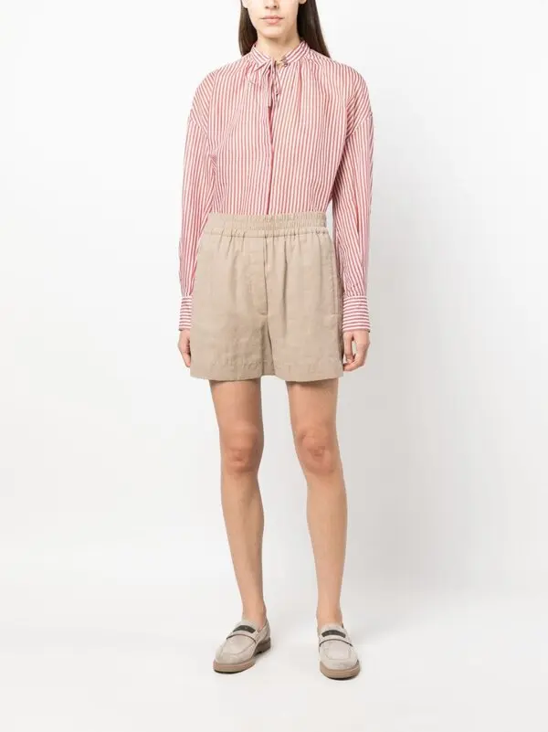 Brunello Cucinelli Striped Blouse With Pussy-bow Collar