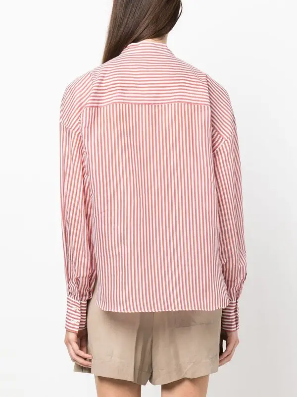 Brunello Cucinelli Striped Blouse With Pussy-bow Collar