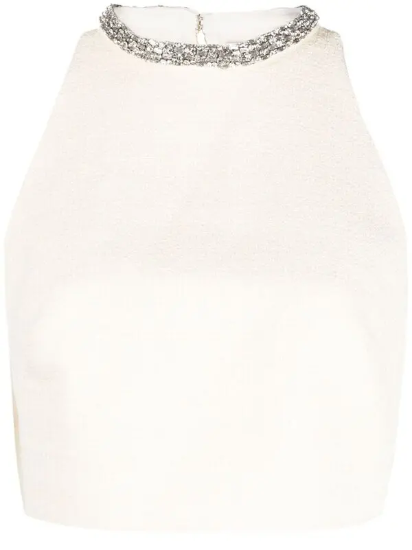 Sandro Dorine Crystal-embellished Cropped Top