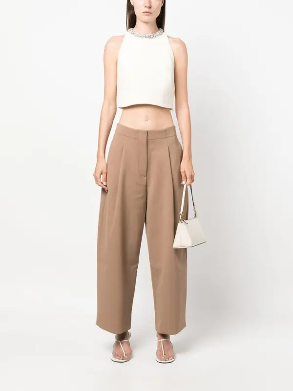 Sandro Dorine Crystal-embellished Cropped Top