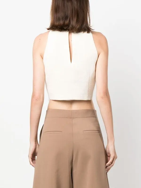 Sandro Dorine Crystal-embellished Cropped Top