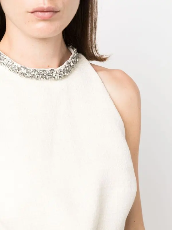 Sandro Dorine Crystal-embellished Cropped Top