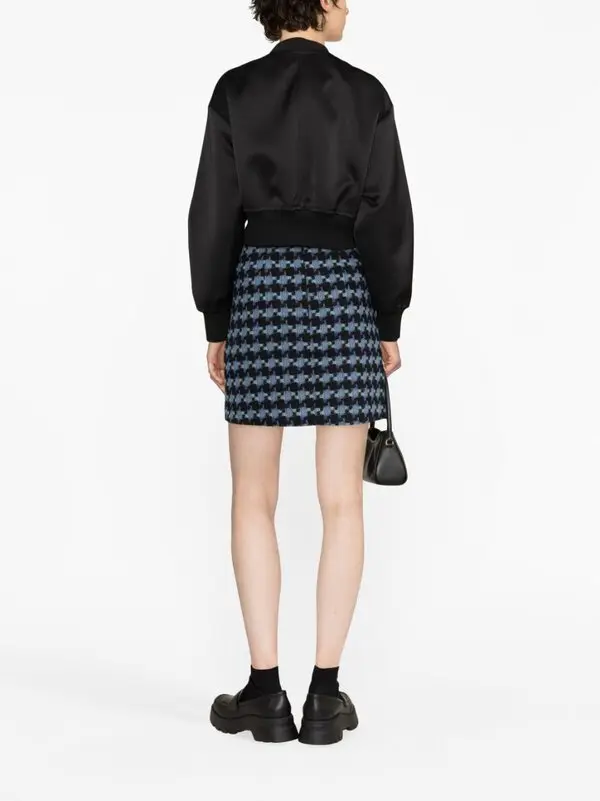 Sandro Houndstooth Tweed Mini Skirt - Blue