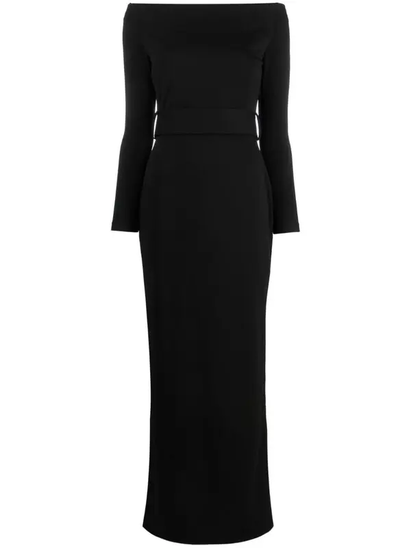 Solace London Long-sleeve Maxi Dress - Black