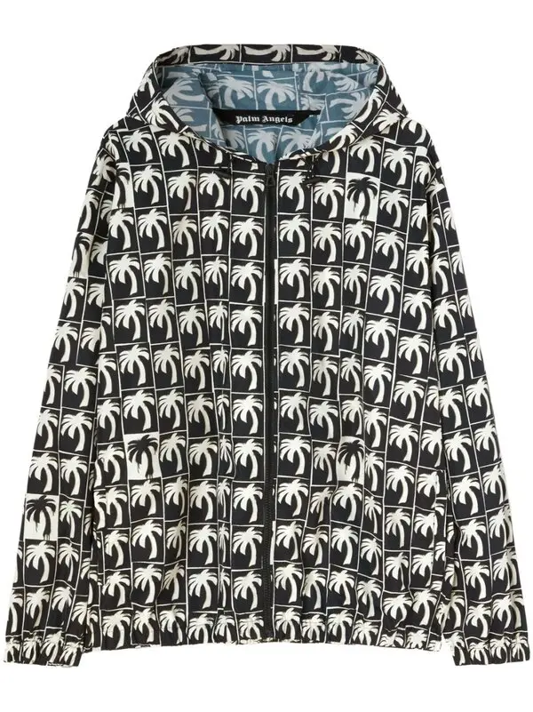 Palm Angels Palm Tree Print Hooded Jacket