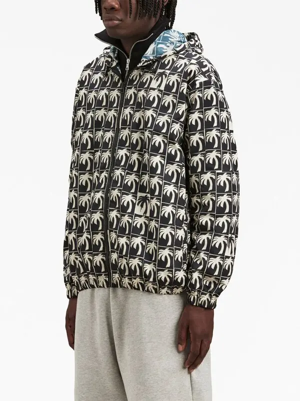 Palm Angels Palm Tree Print Hooded Jacket